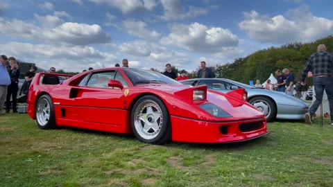 Ferrari F40 1980s supercar with engine s... | Stock Video | Pond5