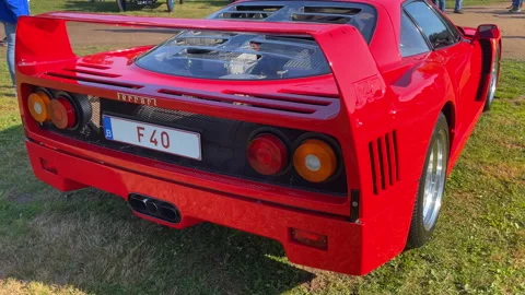 Ferrari F40 1980s supercar with engine s... | Stock Video | Pond5