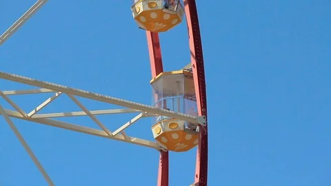 Ferris wheel cabin on the background of ... | Stock Video | Pond5