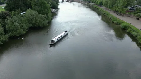 Ferry Boat on River Severn for Tourists ... | Stock Video | Pond5