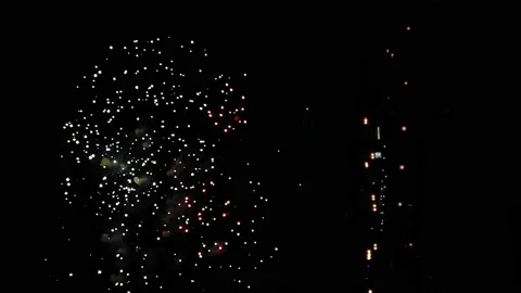 Festive multi-effect fireworks against t... | Stock Video | Pond5