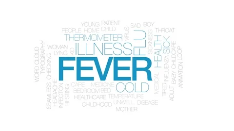 Fever animated word cloud. Kinetic typog... | Stock Video | Pond5