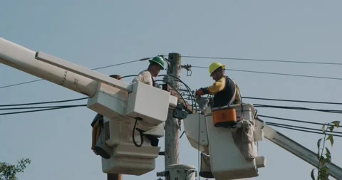 Few utility workers working on emergency... | Stock Video | Pond5