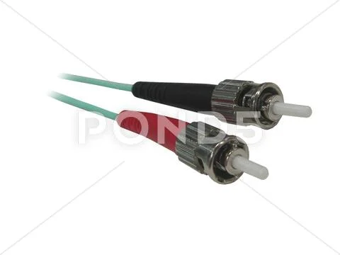 Fiber Optic Multi-Mode Cable with ST Connector ~ Hi Res #46705463