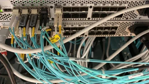 Fiber Optical Network Cable stuck in a s... | Stock Video | Pond5