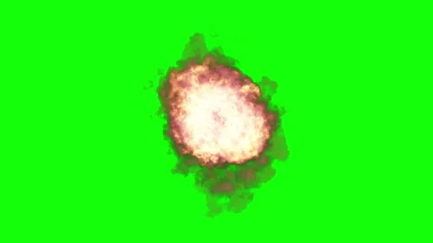 Fiery explosion on chroma key green scre... | Stock Video | Pond5