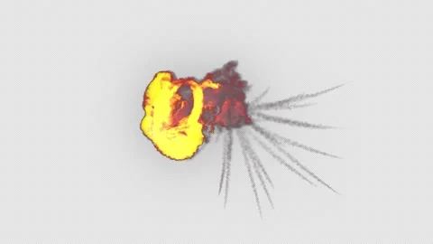 A fiery explosion from a projectile, 4K,... | Stock Video | Pond5