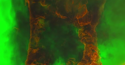 Fiery Gates of Hell, seamless loop, Gree... | Stock Video | Pond5