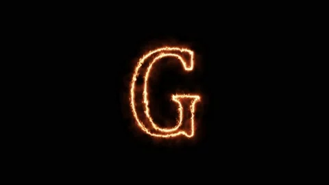 Fiery letter G. Animation on a black bac... | Stock Video | Pond5