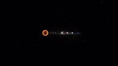 Fiery Orange Sun Zoom In on Solar Syste... | Stock Video | Pond5