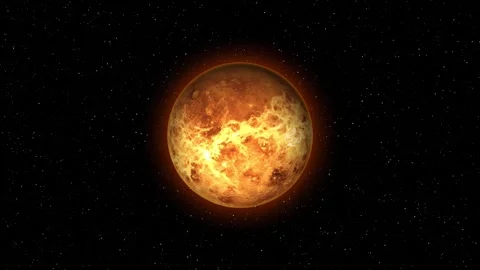 Fiery Venus planet rotation animation 4K... | Stock Video | Pond5