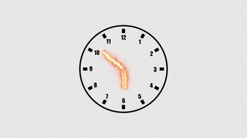 Fiery wall Clock animation. Animated fir... | Stock Video | Pond5