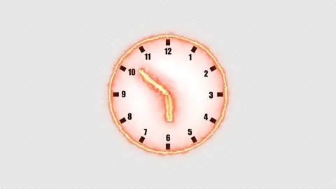 Fiery wall Clock animation. Animated fir... | Stock Video | Pond5