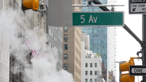 Fifth avenue, 5 ave road sign, Manhattan... | Stock Video | Pond5