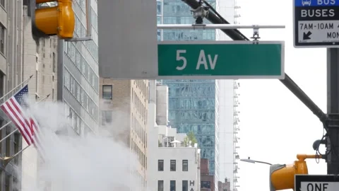 Fifth avenue, 5 ave road sign, Manhattan... | Stock Video | Pond5