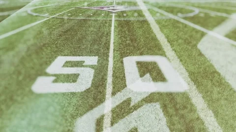 Fifty yard line on football field backgr... | Stock Video | Pond5