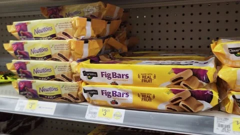 Fig Bars Grocery Supermarket Food | Stock Video | Pond5
