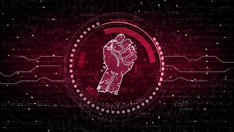 Fight freedom rebelion with fist symbol ... | Stock Video | Pond5