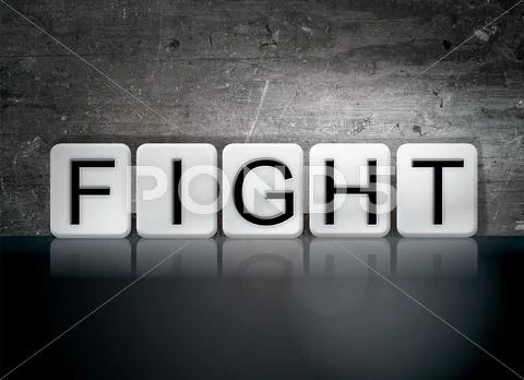 Fight Tiled Letters Concept and Theme: Royalty Free #68774598