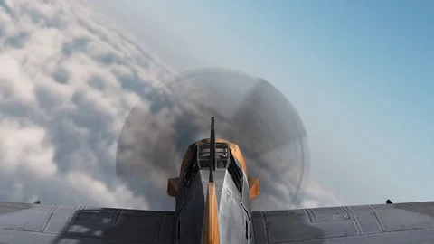 Fighter Airplane from WW2 in flight in t... | Stock Video | Pond5