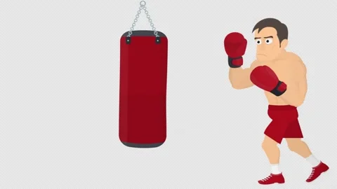 Fighter boxer. Animation of boxing on a ... | Stock Video | Pond5