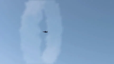 Fighter jet and sonic boom. 3d animation | Stock Video | Pond5