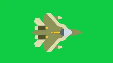 Fighter jet icon on green screen for mil... | Stock Video | Pond5
