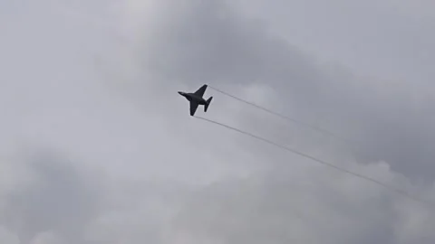 Fighter Jet impressive flypast at air ba... | Stock Video | Pond5