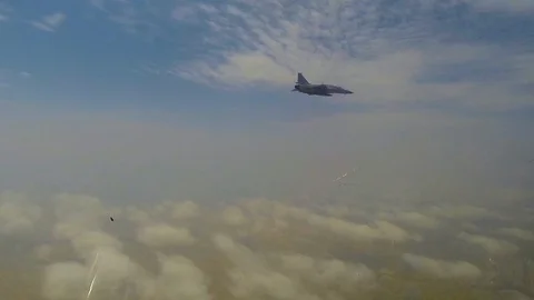 Fighter jet in the sky, beautiful flying... | Stock Video | Pond5