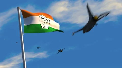 Fighter jets fly past Indian National Co... | Stock Video | Pond5