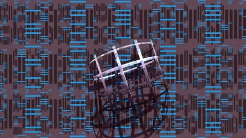 figure in the form of a cage rotates on ... | Stock Video | Pond5
