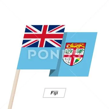 Fiji Ribbon Waving Flag Isolated on White. Vector Illustration Illustration #72010496