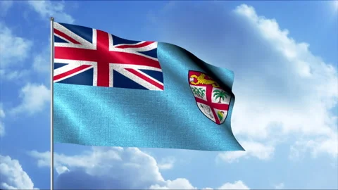 Fijian flag waving in the wind shows fij... | Stock Video | Pond5
