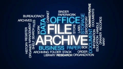 File archive animated word cloud, text d... | Stock Video | Pond5