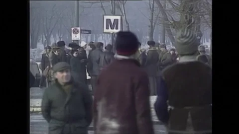 File of downfall of Ceausescu regime in ... | Stock Video | Pond5