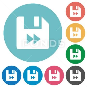 File fast forward flat round icons ~ Clip Art #151941031