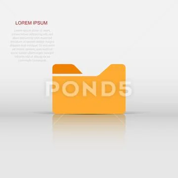 File folder icon in flat style. Documents archive vector illustration ...