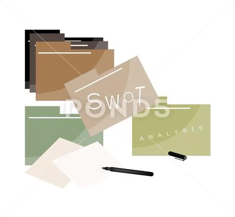 File Folder with SWOT Analysis Strategy Management for Business Plan ...