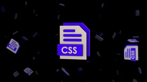 File Format 3D Icon - CSS | Stock Video | Pond5
