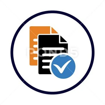 File, report, check mark, tick, file checking icon: Royalty Free #277460158