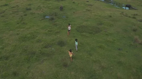 Filipino Kids Playing And Running On The... | Stock Video | Pond5