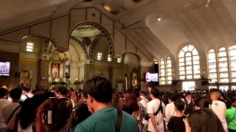 Filipino People Waiting for the Mass to ... | Stock Video | Pond5