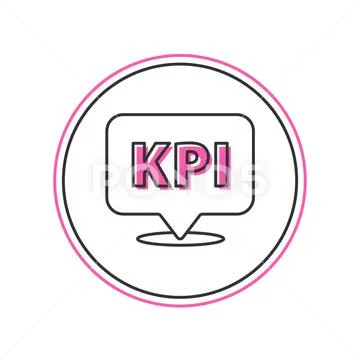 Filled outline KPI - Key performance indicator icon isolated on white ...
