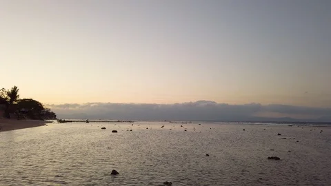 Filming ocean in the evening, water is l... | Stock Video | Pond5