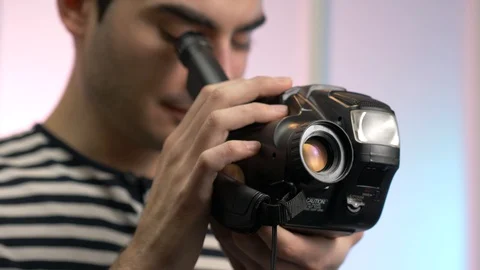 Filming With a VHS Video Tape Camera 90s... | Stock Video | Pond5