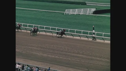 The final stretch as the winning horse c... | Stock Video | Pond5