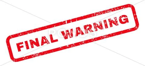 Final Warning Text Rubber Stamp: Graphic #69074209