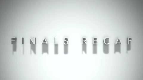 finals recap 3D title animation white te... | Stock Video | Pond5