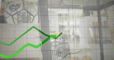 Finance chart climbing grid overlay, num... | Stock Video | Pond5