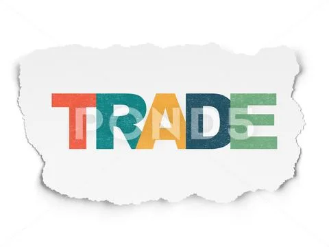 Finance concept: Trade on Torn Paper background ~ Clip Art #77823115